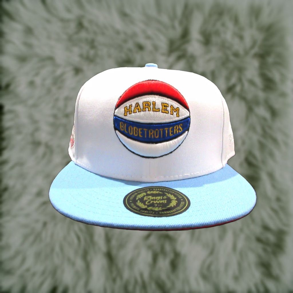Vintage Harlem Globetrotters Mens Fitted Hat Cap Large Blue White ...