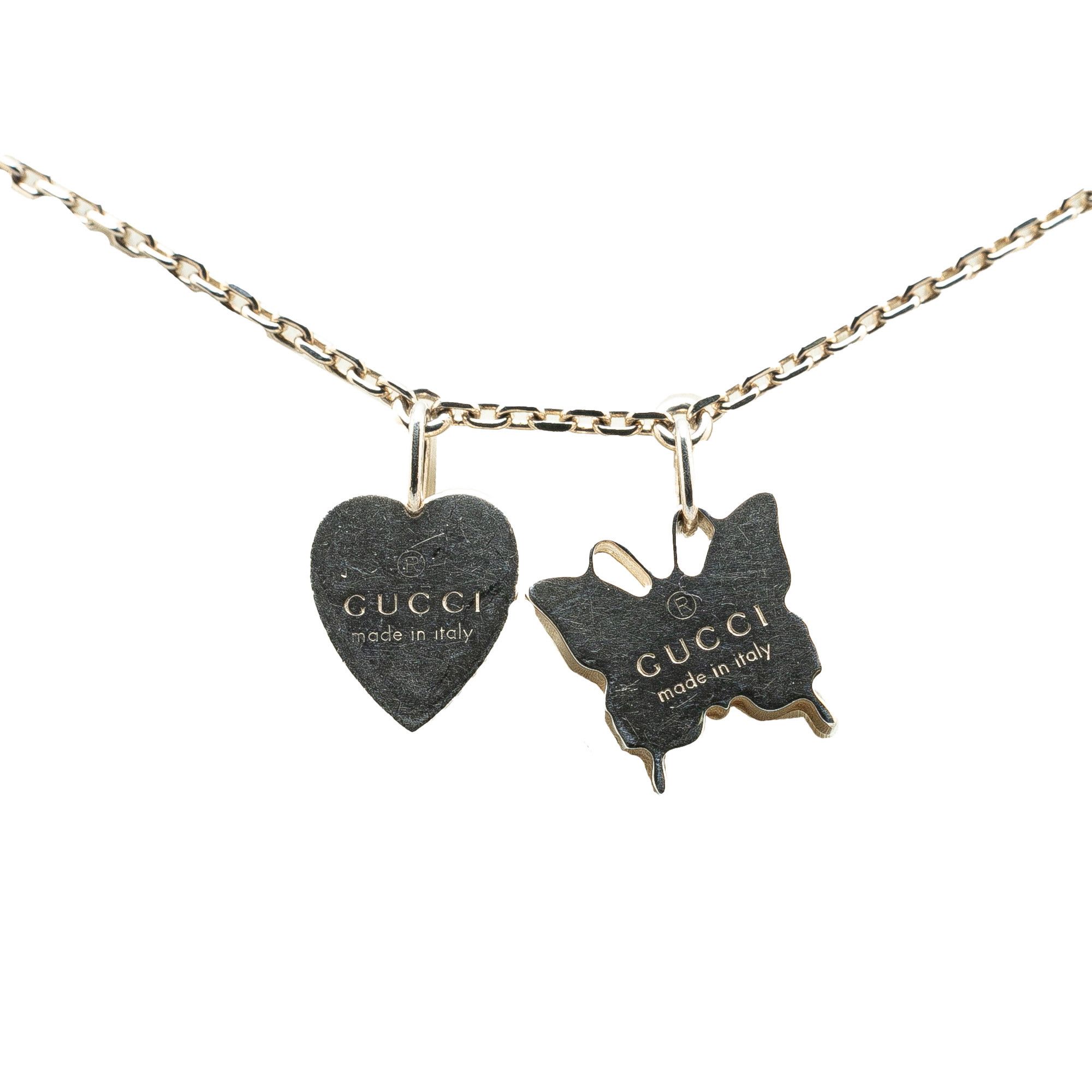 Gucci heart and butterfly necklace store