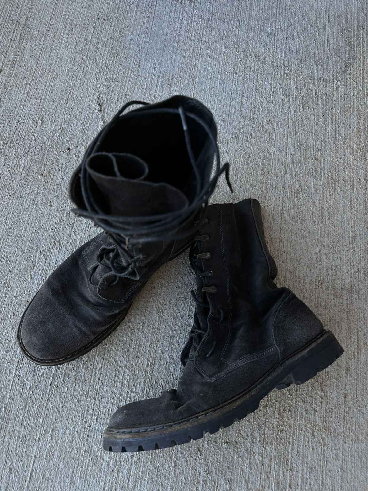 Ann Demeulemeester Ann Demeulemeester SS12 Fango Suede Combat Boots ...