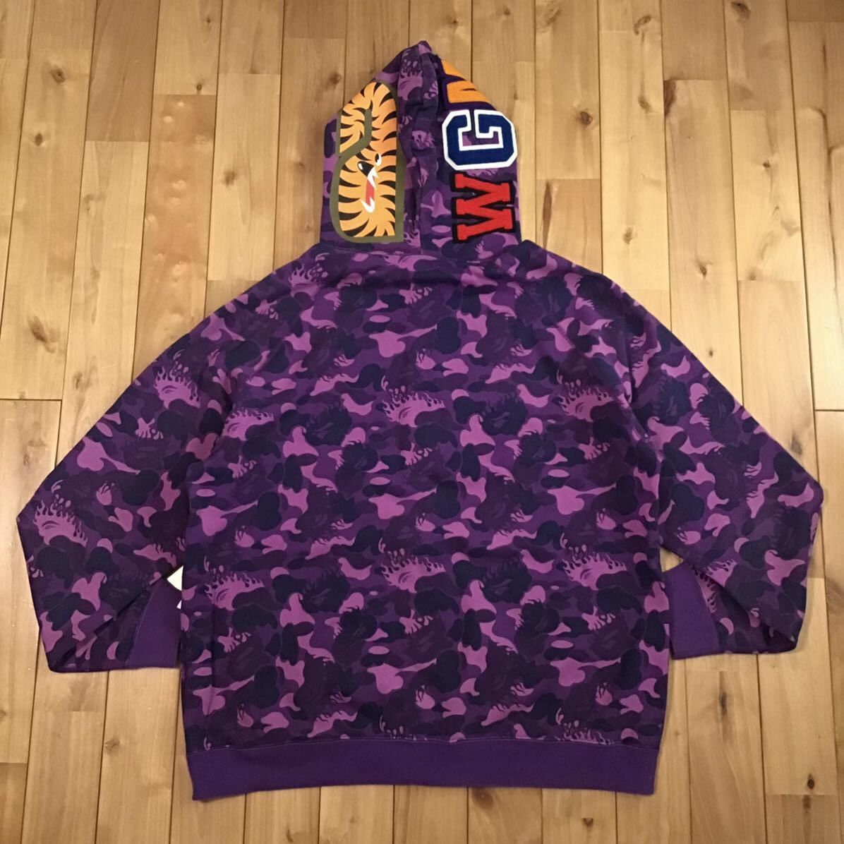 Bape × Nigo Fire Camo Shark Full Zip Hoodie a bathing ape flame NIGO ...
