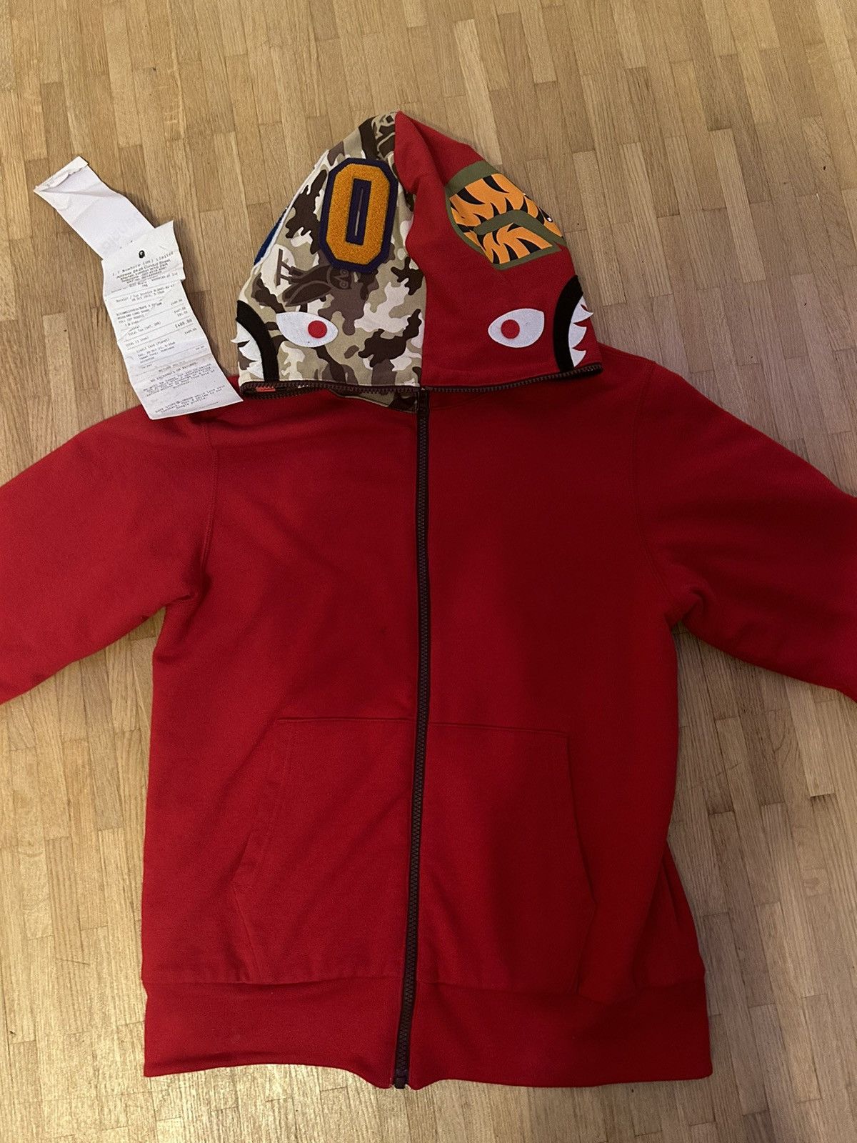 Bape Bape x OVO Woodland Camo Shark Reversible Full Zip Hoodie | Grailed