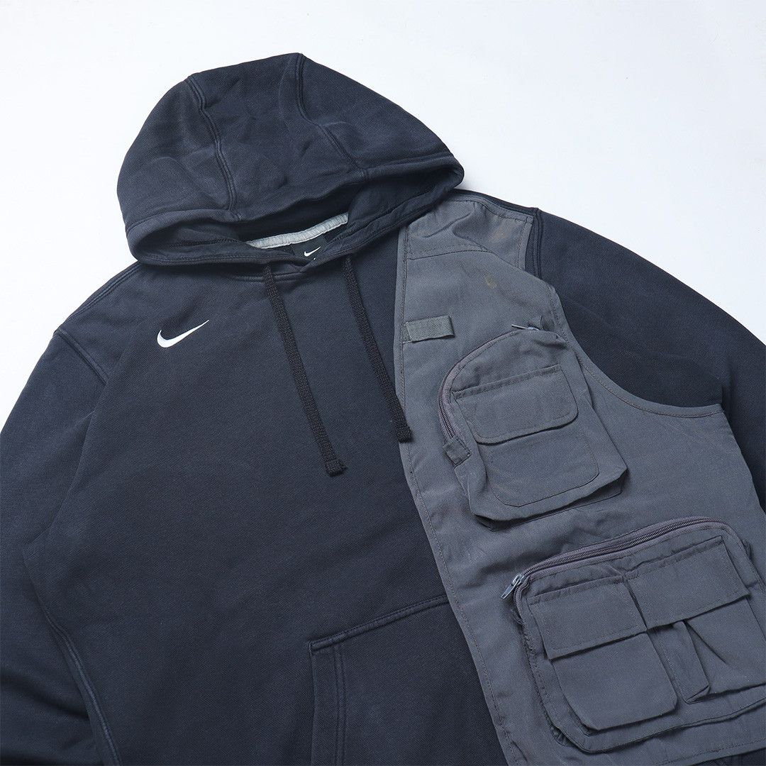 Custom × Nike × Streetwear Nike Right Swoosh Tactical Hoodie Black Grey ...