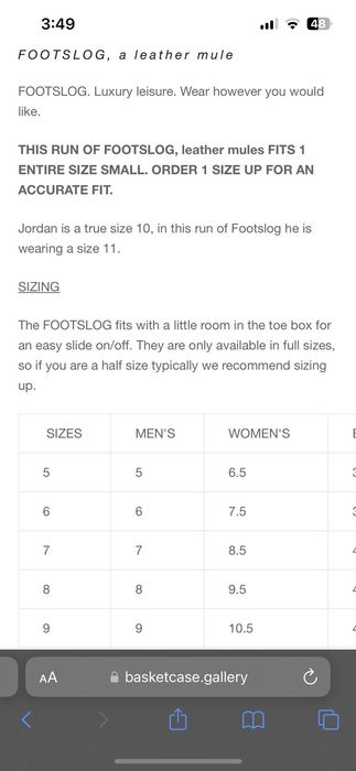 basketcase gallery Basketcase Gallery Footslog Leather Mule | Grailed