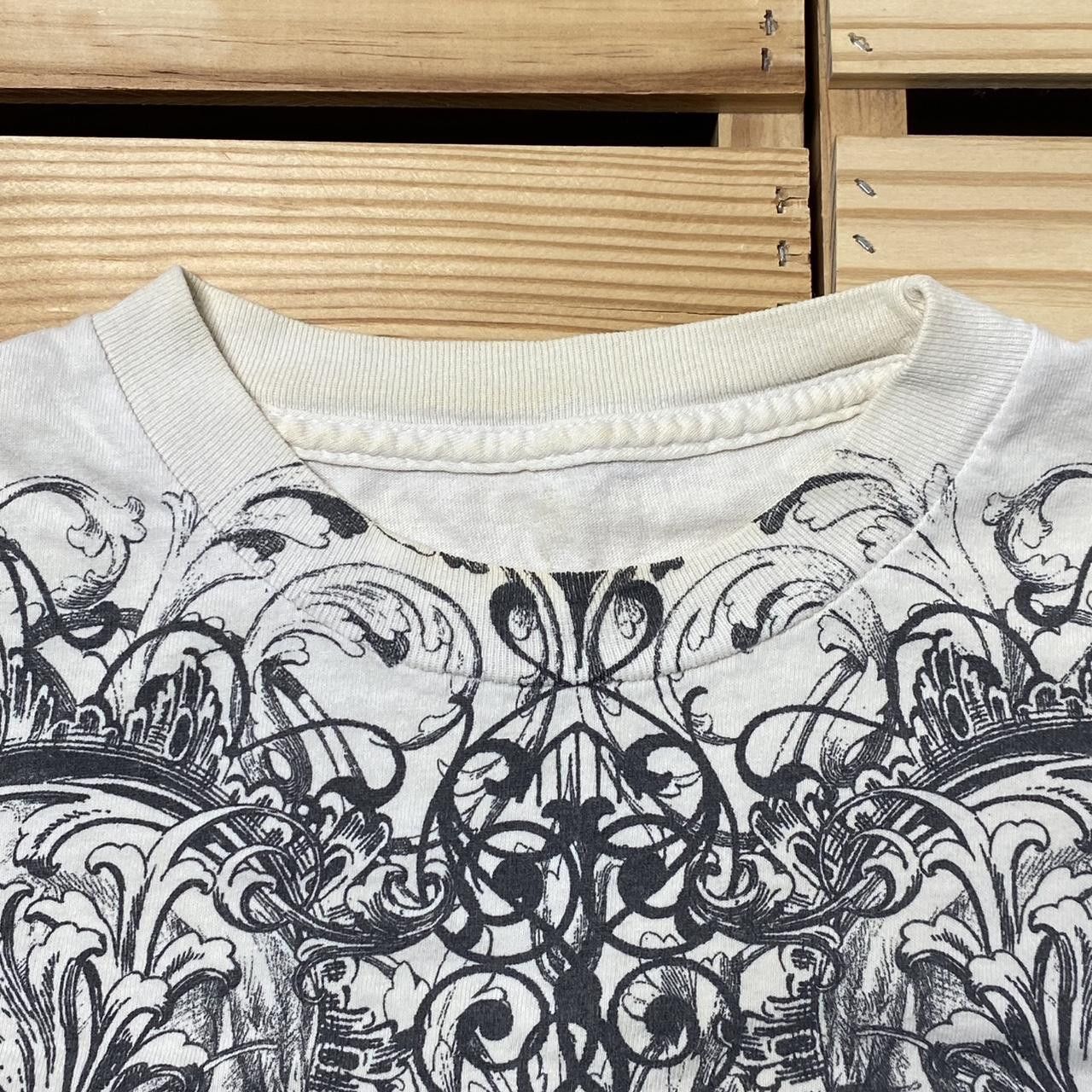 Other Skulls & Flowers White Affliction-Style Y2K Tee Size Medium | Grailed