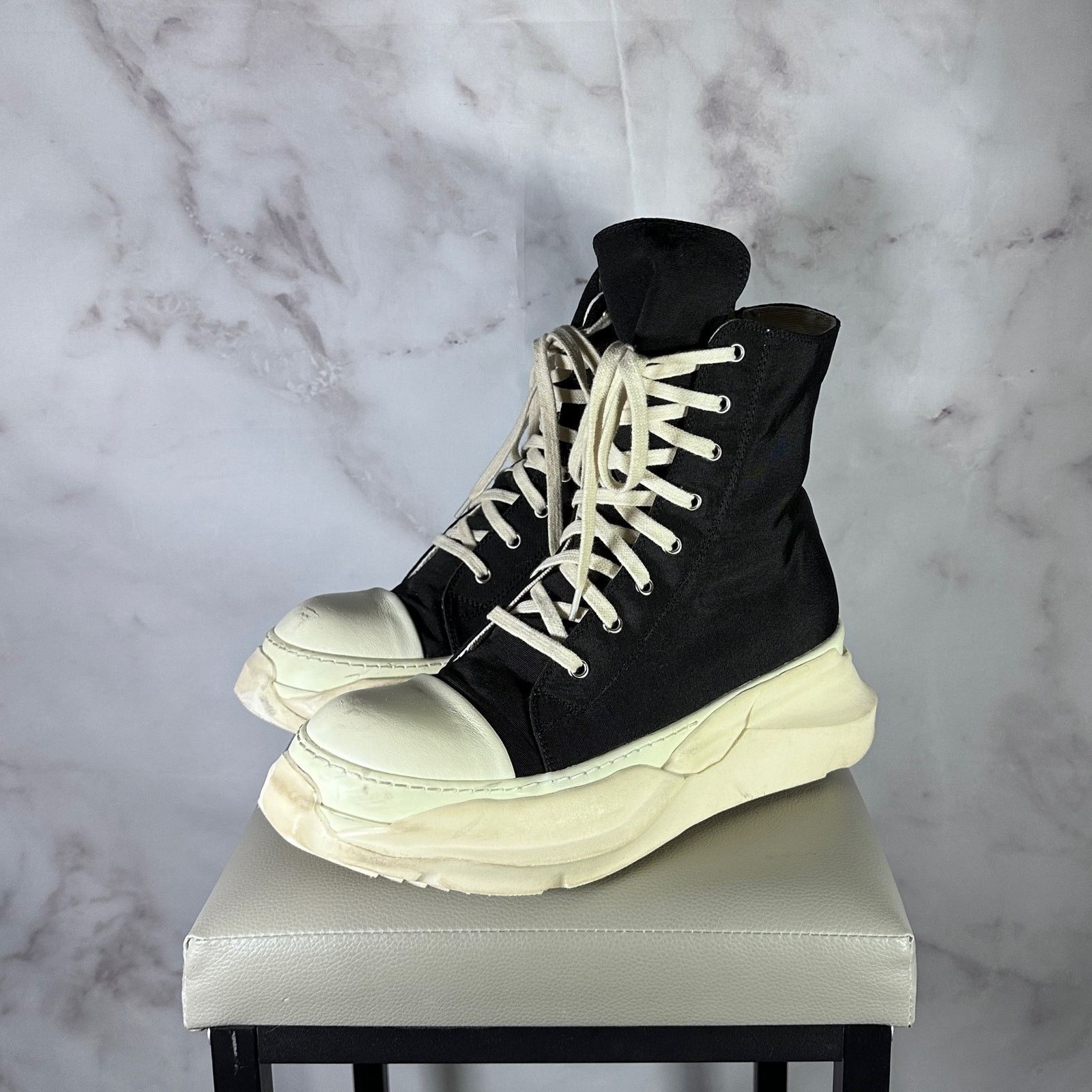 Rick Owens Black/Milk Abstract Ramone High | Grailed