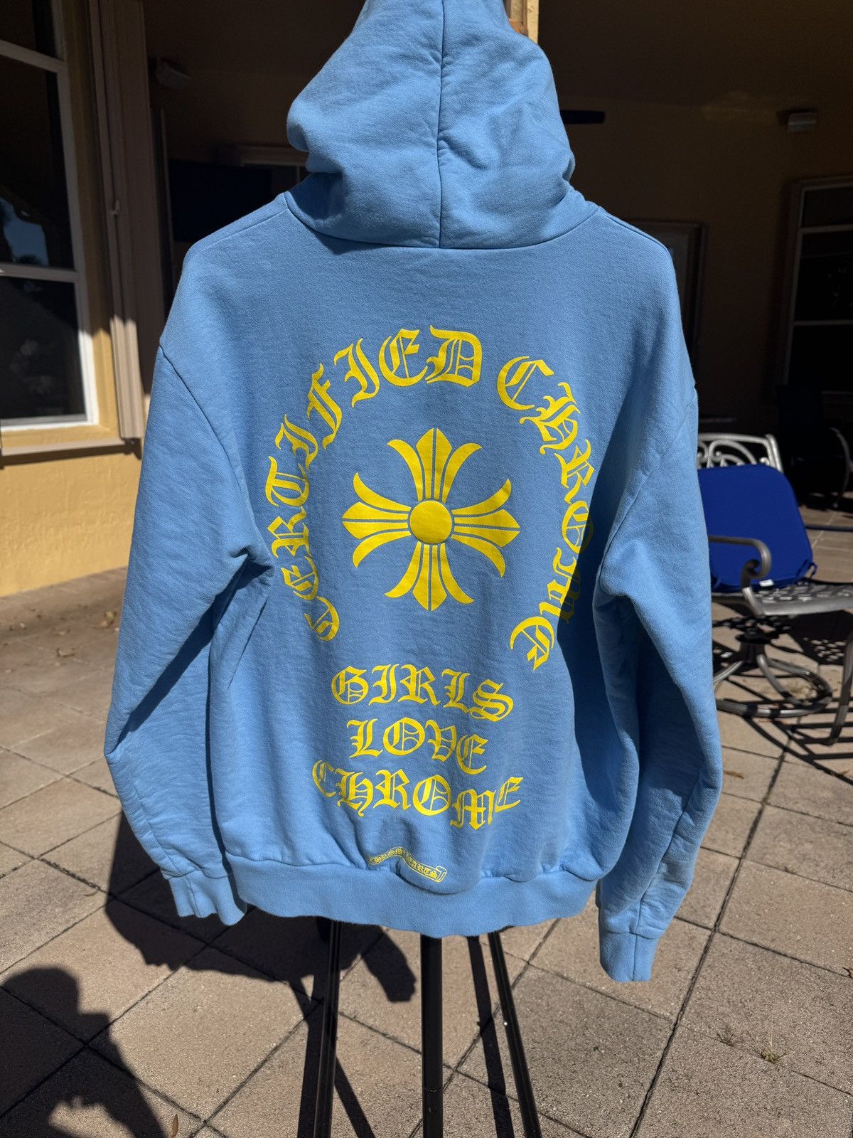 Chrome Hearts Chrome Hearts Light Blue Drake Hoodie Pullover Size ...