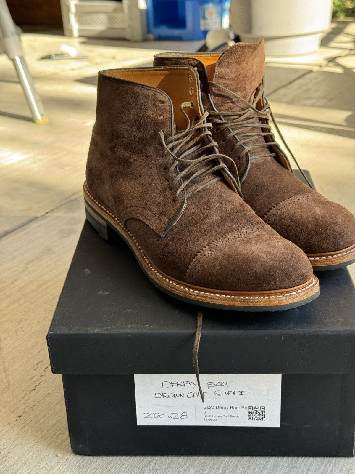 Viberg Viberg Derby Boots Brown Calf Suede | Grailed