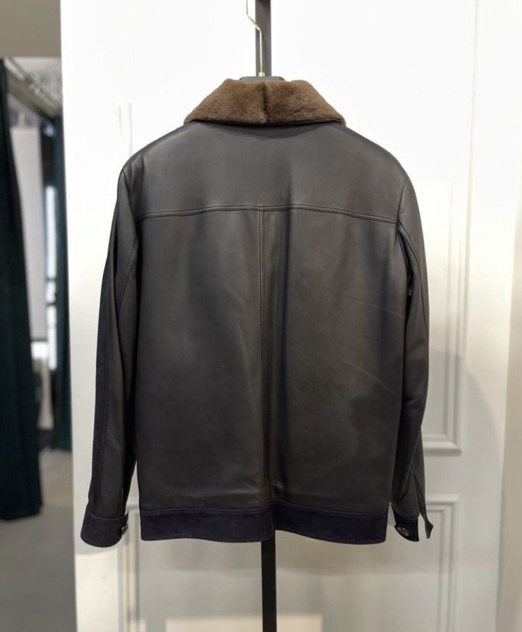 Stefano Ricci Stefano Ricci Leather Biker Collar Fur Detailed Jacket ...