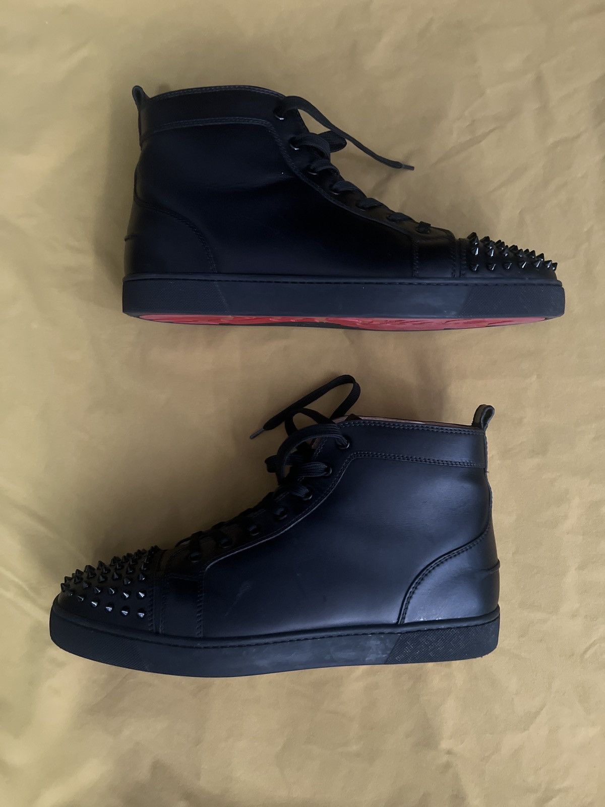 Christian Louboutin Lou spike flat calf | Grailed