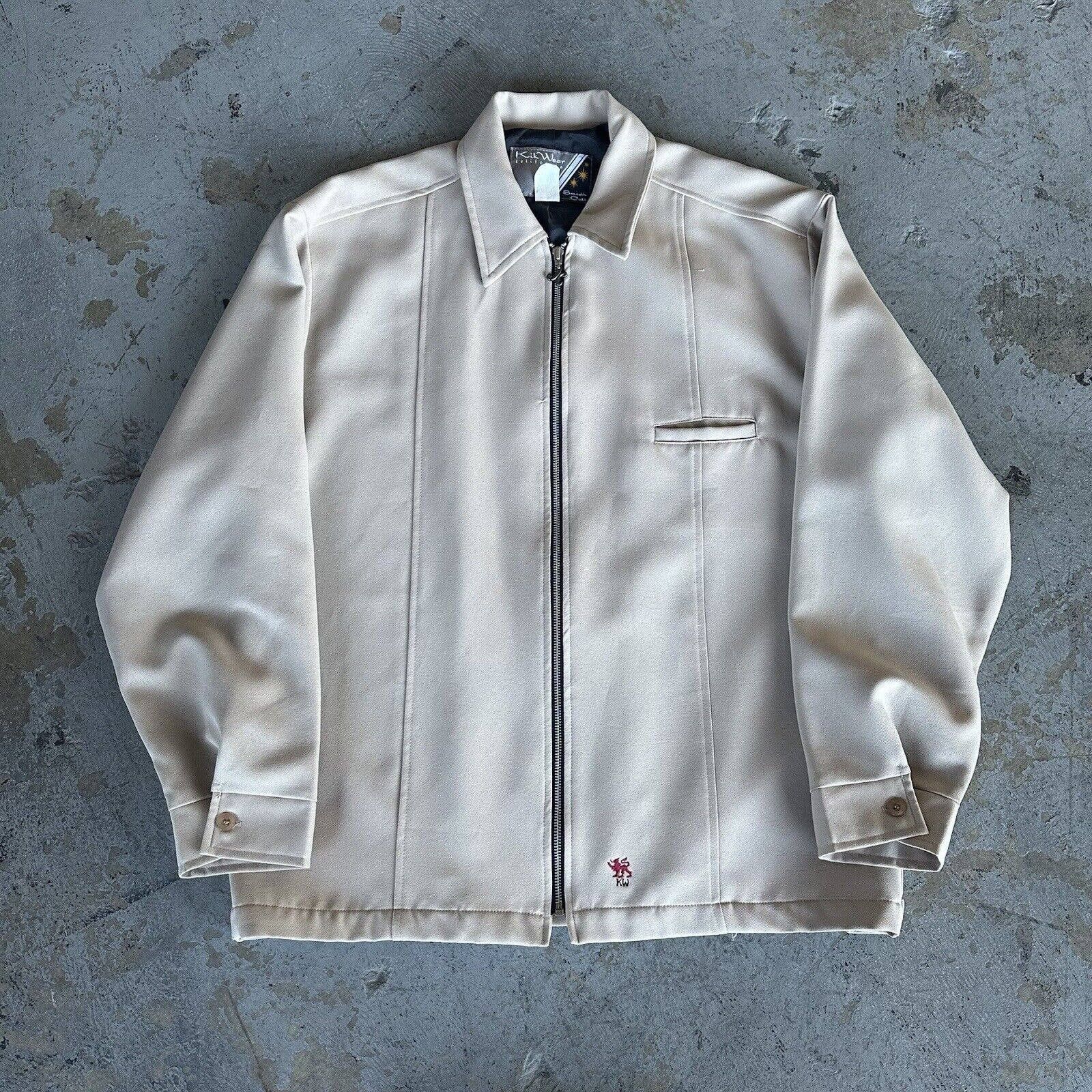 Vintage Vintage KikWear Beige Tan Zip Up Work Jacket XL Skate | Grailed