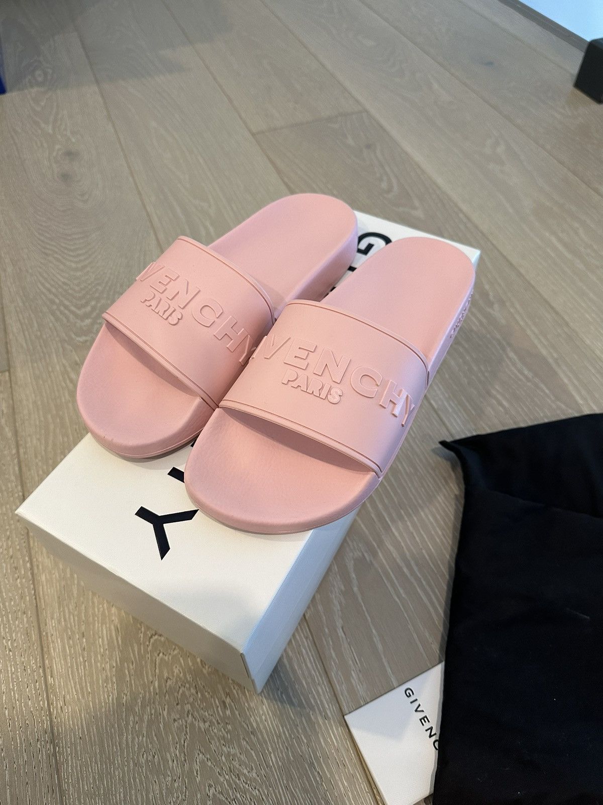 Givenchy Givenchy Slide Flat Sandals in Rubber Baby Pink Grailed