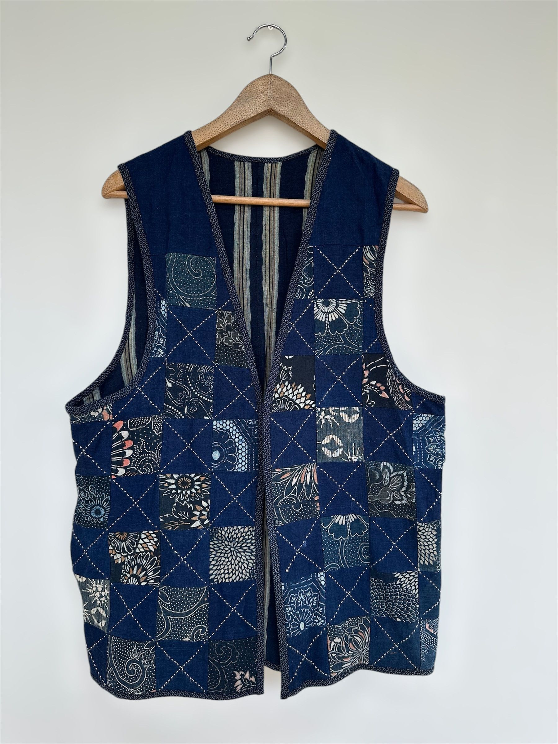 Indigo Vintage Indigo Reversible Shashiko Vest Kendo Uniform Noragi ...