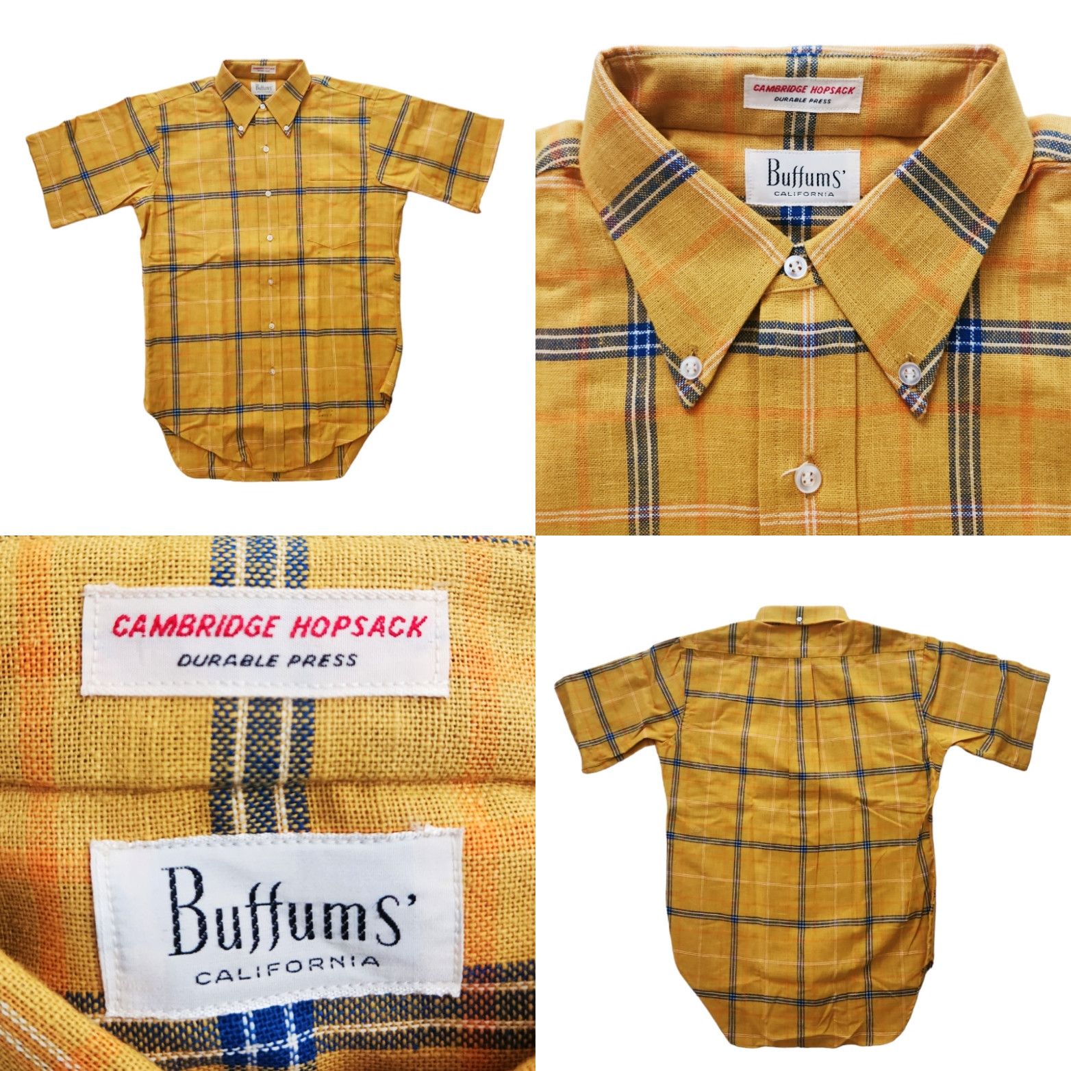 Vintage VTG Rare 60s Buffums' California Cambridge Hopsack Plaid M ...