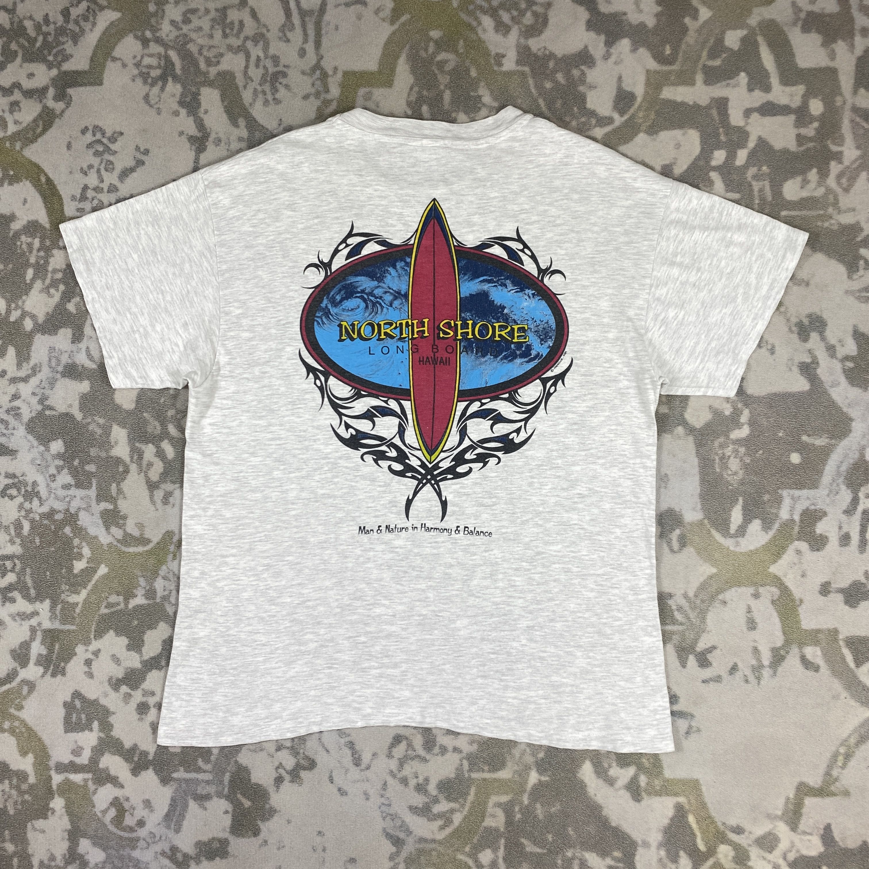 Hanes 90s Vintage North Shore Long Board Hawaii T-Shirt - L062 | Grailed