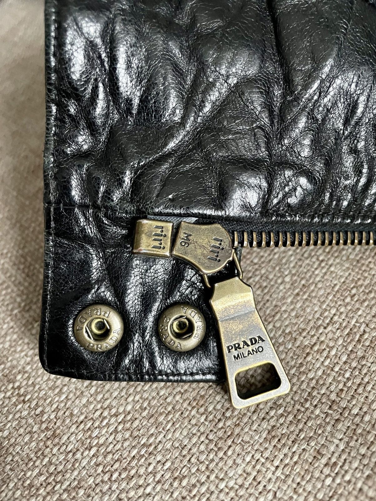 Prada Prada Sport Vintage Linea Rossa Black Leather Jacket Prada Prada Sport Vintage Linea Rossa Black Leather Jacket