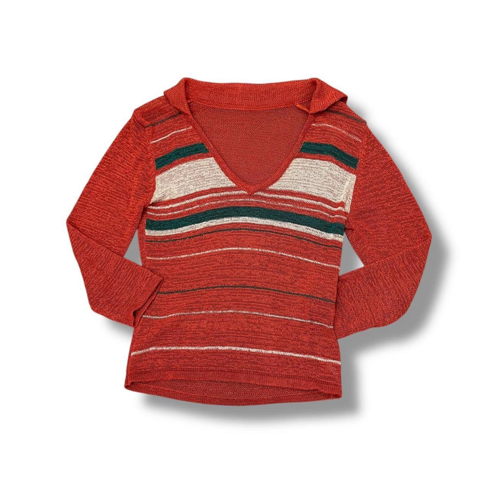 Designer Vintage 70s Knit Collared Top | Grailed