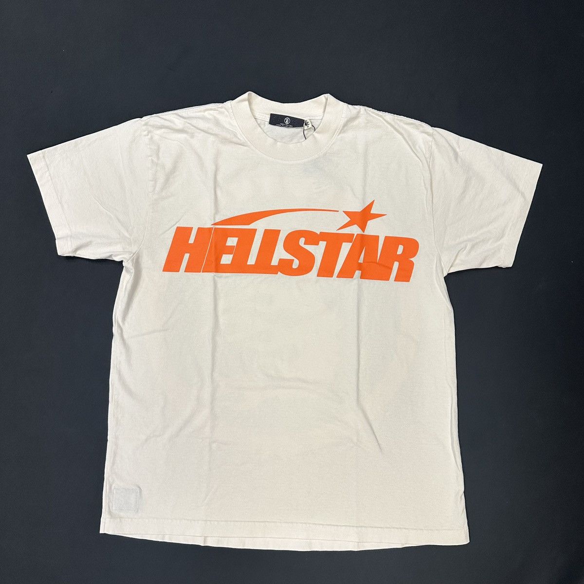HELLSTAR Hellstar Classic T-Shirt (Regular Logo) White/Orange | Grailed