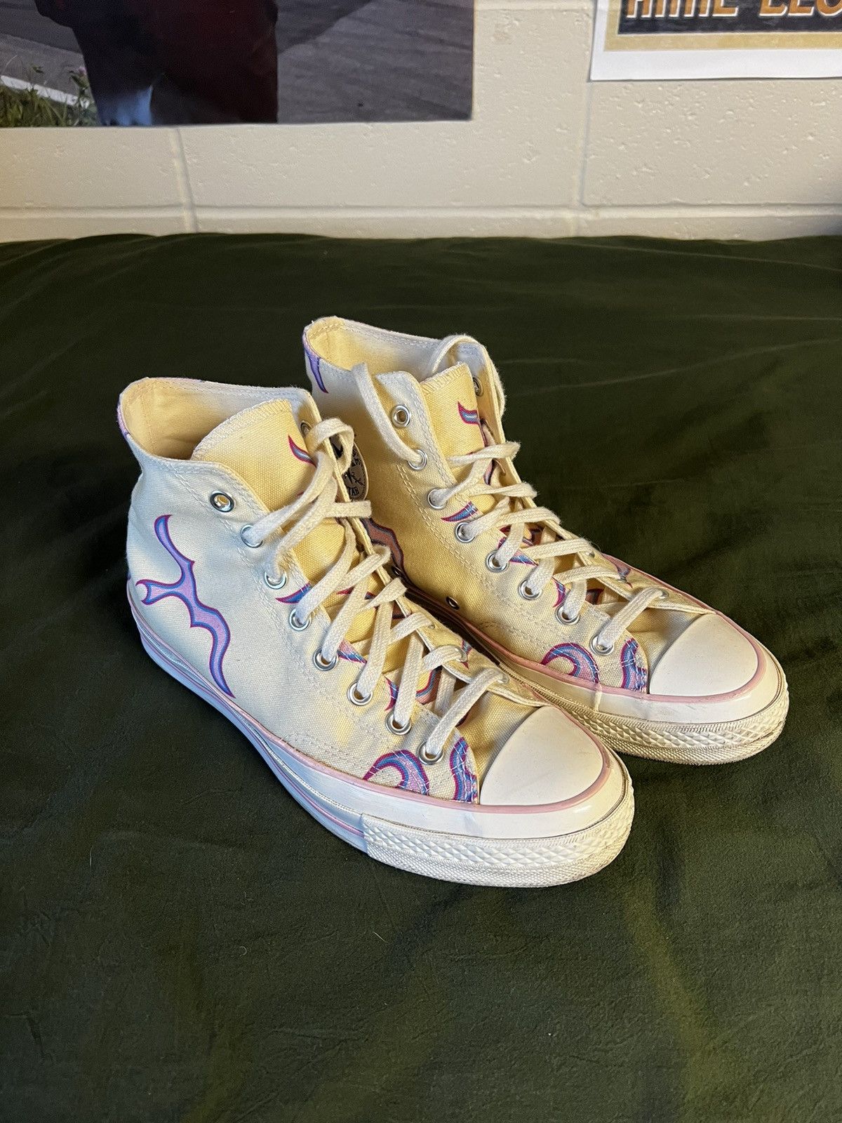 Converse Tyler, The Creator Cream/Pink Flame Converse | Grailed