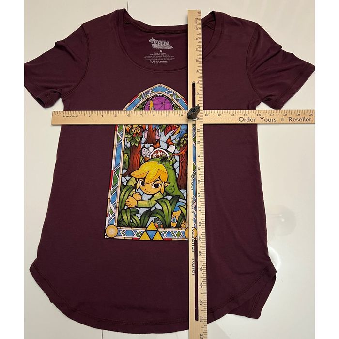 Nintendo Legend Of Zelda Wind Waker Stained Glass Burgandy Shirt | Grailed