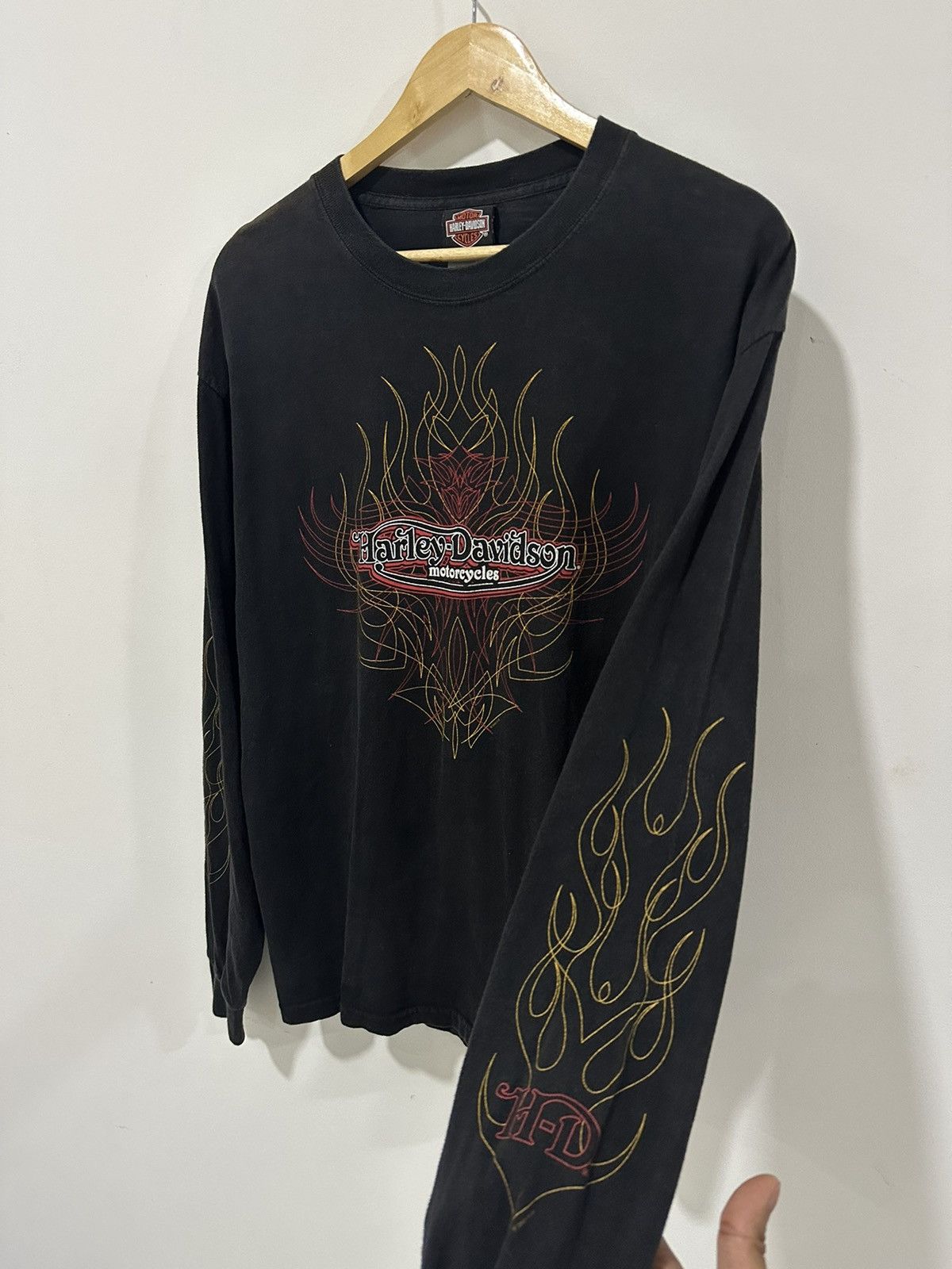 Vintage Vintage Harley Davidson 2005 H-D Las Vegas L/S Flame 🔥 Rare ...