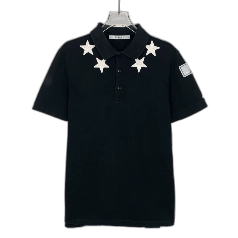 Givenchy Givenchy Black Star Embroidered Polo Shirt | Grailed
