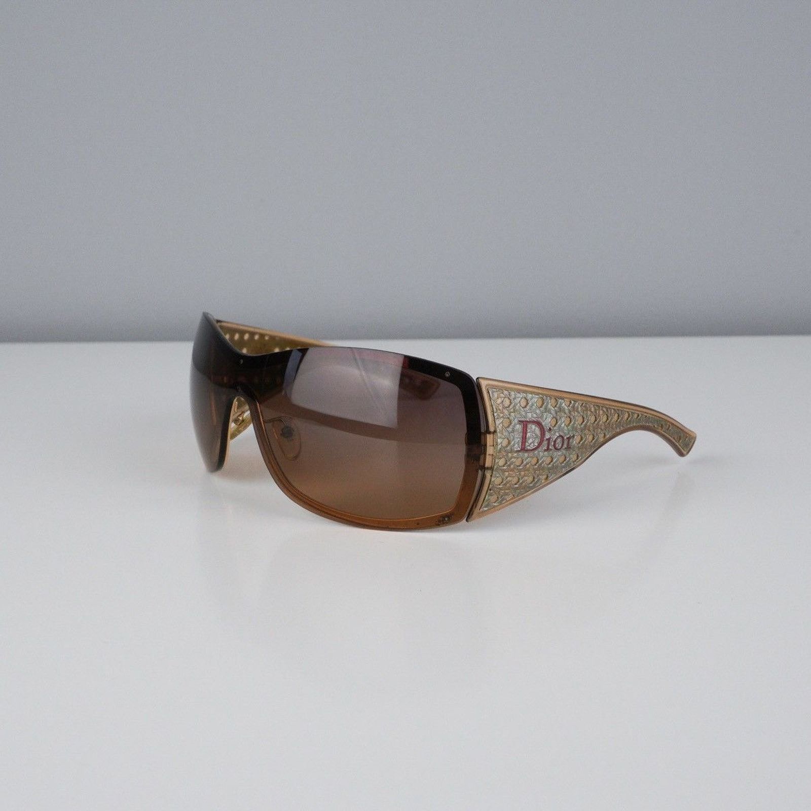 Dior Vintage 90’s christian dior mask logo shield sunglasses | Grailed