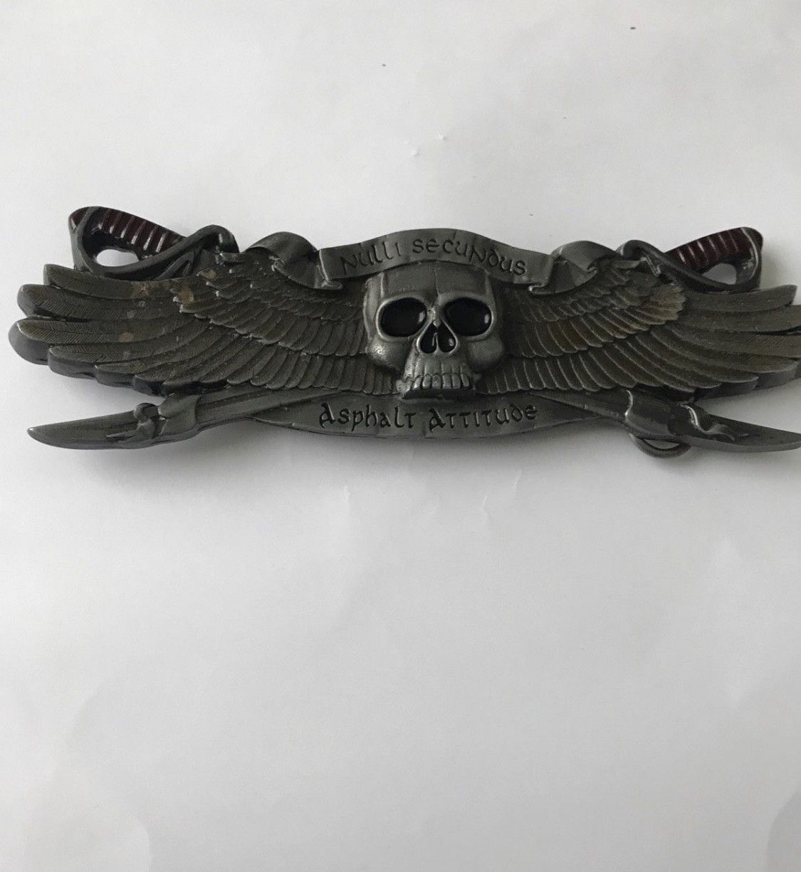 Brand BERGAMOT belt buckle biker skull Asphalt Attidute | Grailed