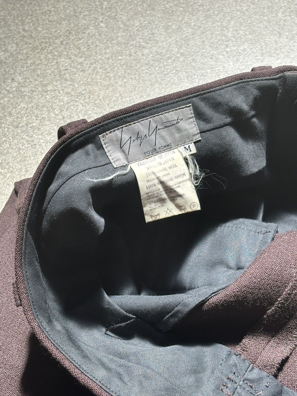 Yohji Yamamoto Yohj Yamamoto Pour Homme brown wool ultra flare pants ...