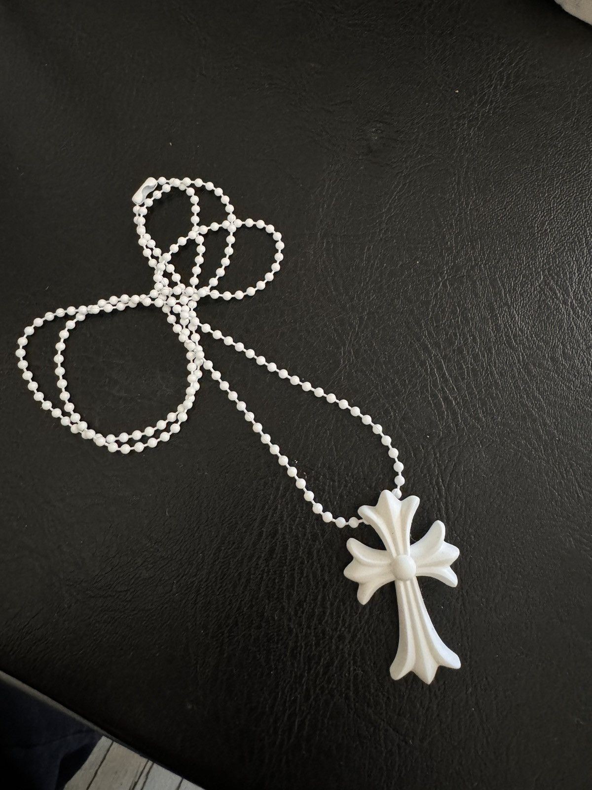 Chrome Hearts Chrome Hearts White Silichrome Cross Pendant | Grailed