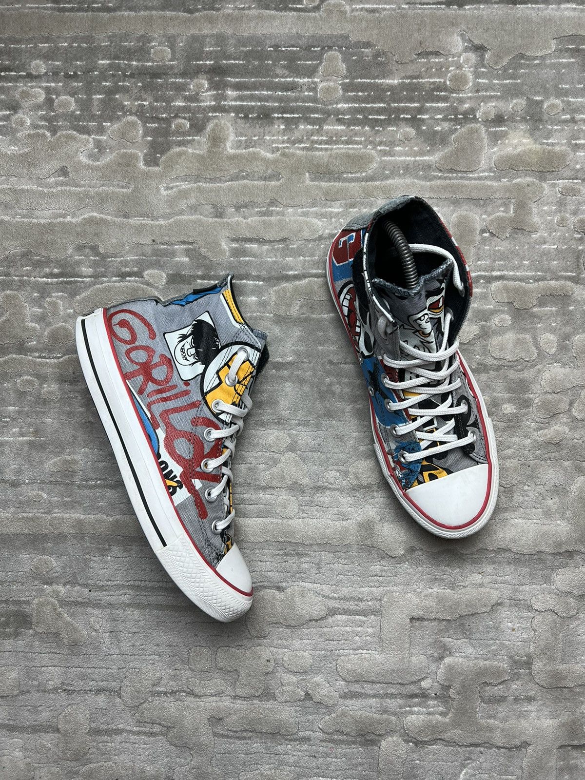 Band Tees × Converse × Streetwear Converse x Gorillaz hi top sneakers ...