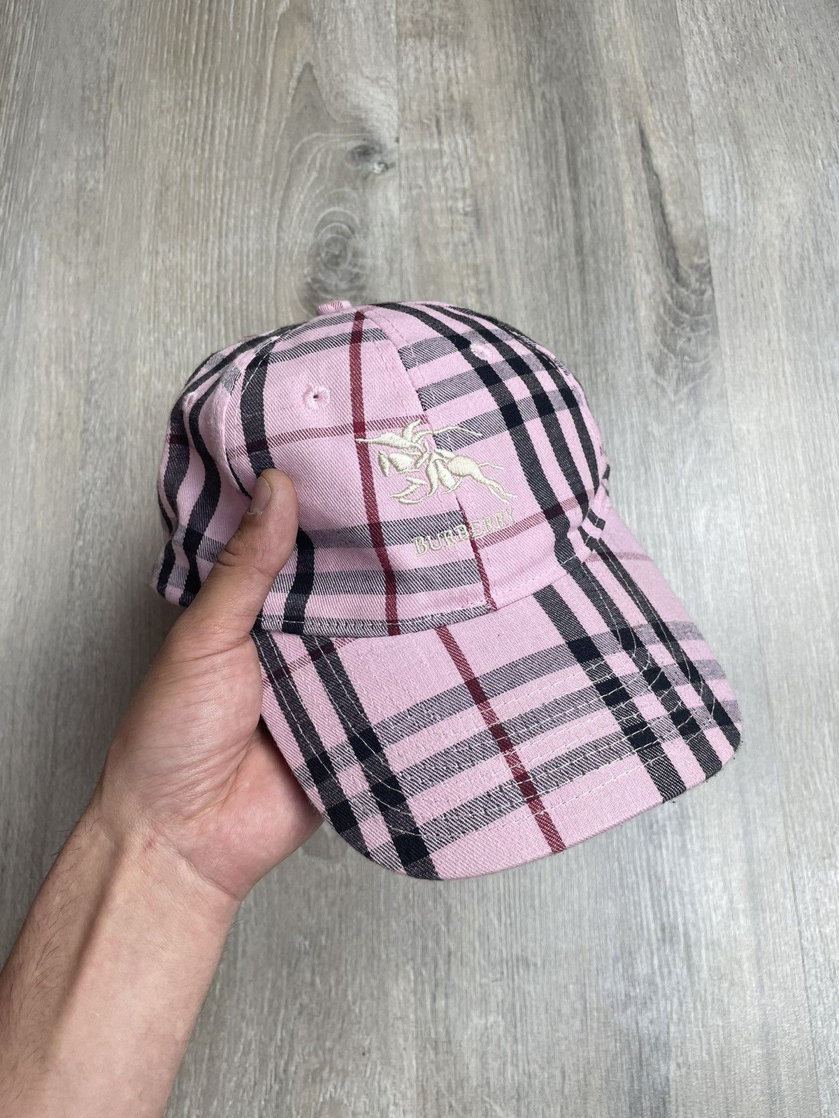 Vintage Vintage Burberry Style Check Nova Style Big Logo Cap | Grailed