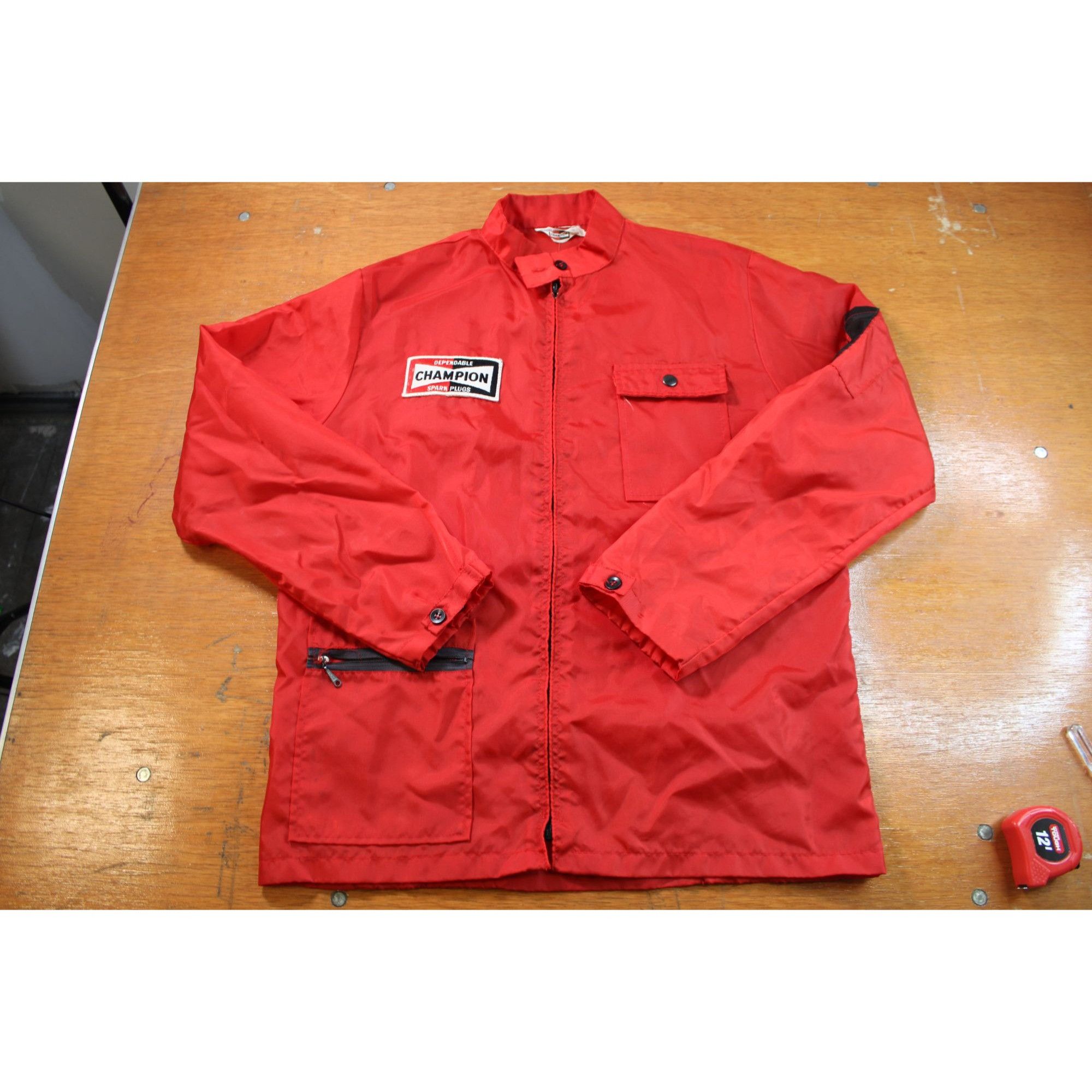 Champion True Vintage Champion Spark Plugs Train Jacket Red L | Grailed