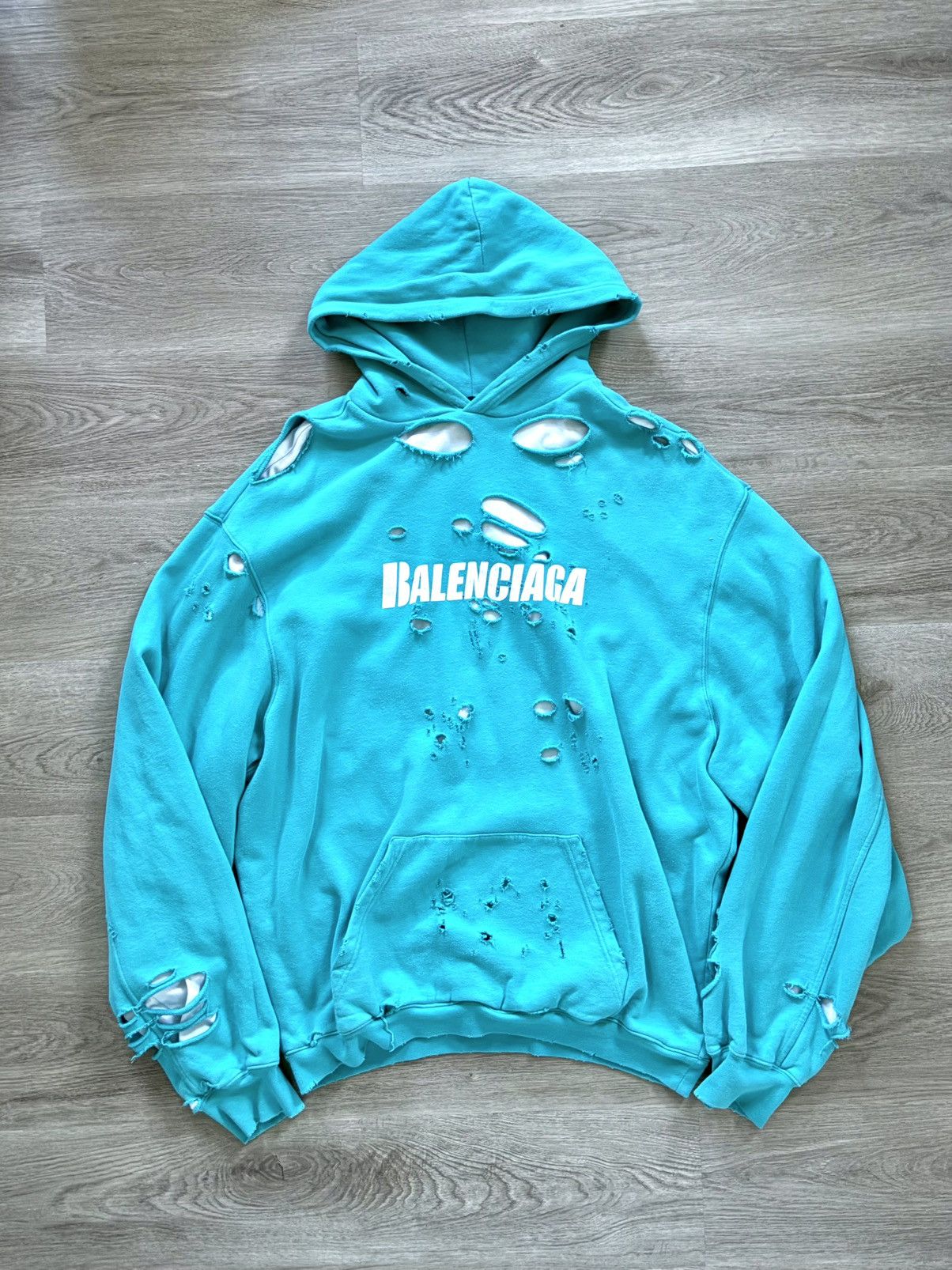 Balenciaga Balenciaga Destroyed Hoodie | Grailed