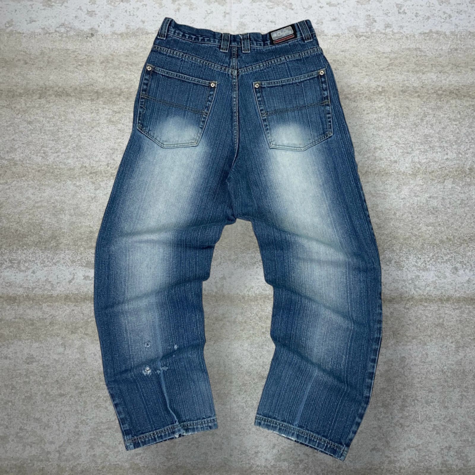Vintage Vintage Y2K Stub Skater Jeans 32x32 Baggy Wide Leg Dark Wash ...