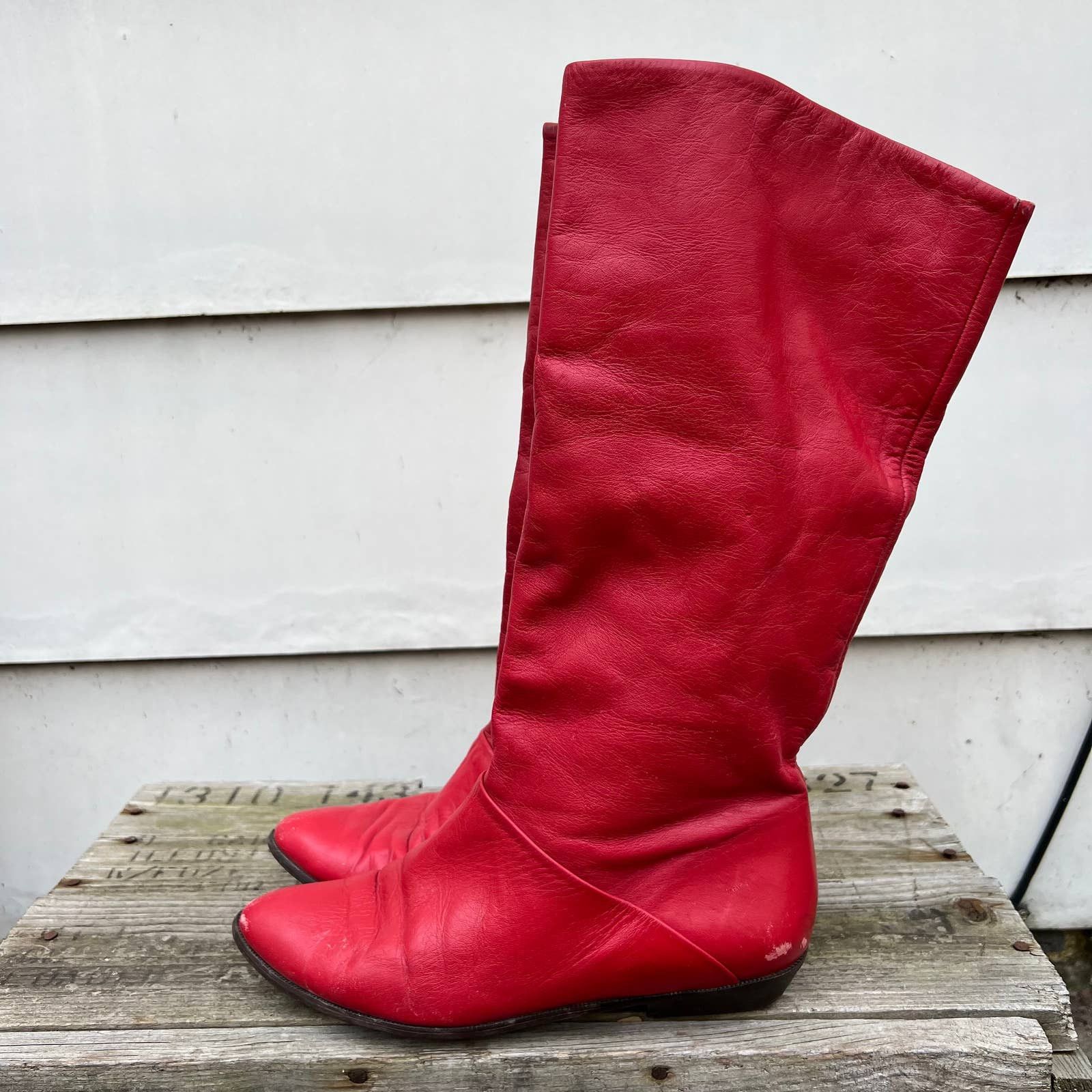 Vintage Vintage 90s Red Riding Boots | Grailed