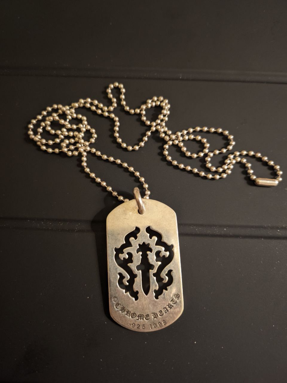 Chrome Hearts Vine Dagger Dog Tag Pendant Necklace | Grailed