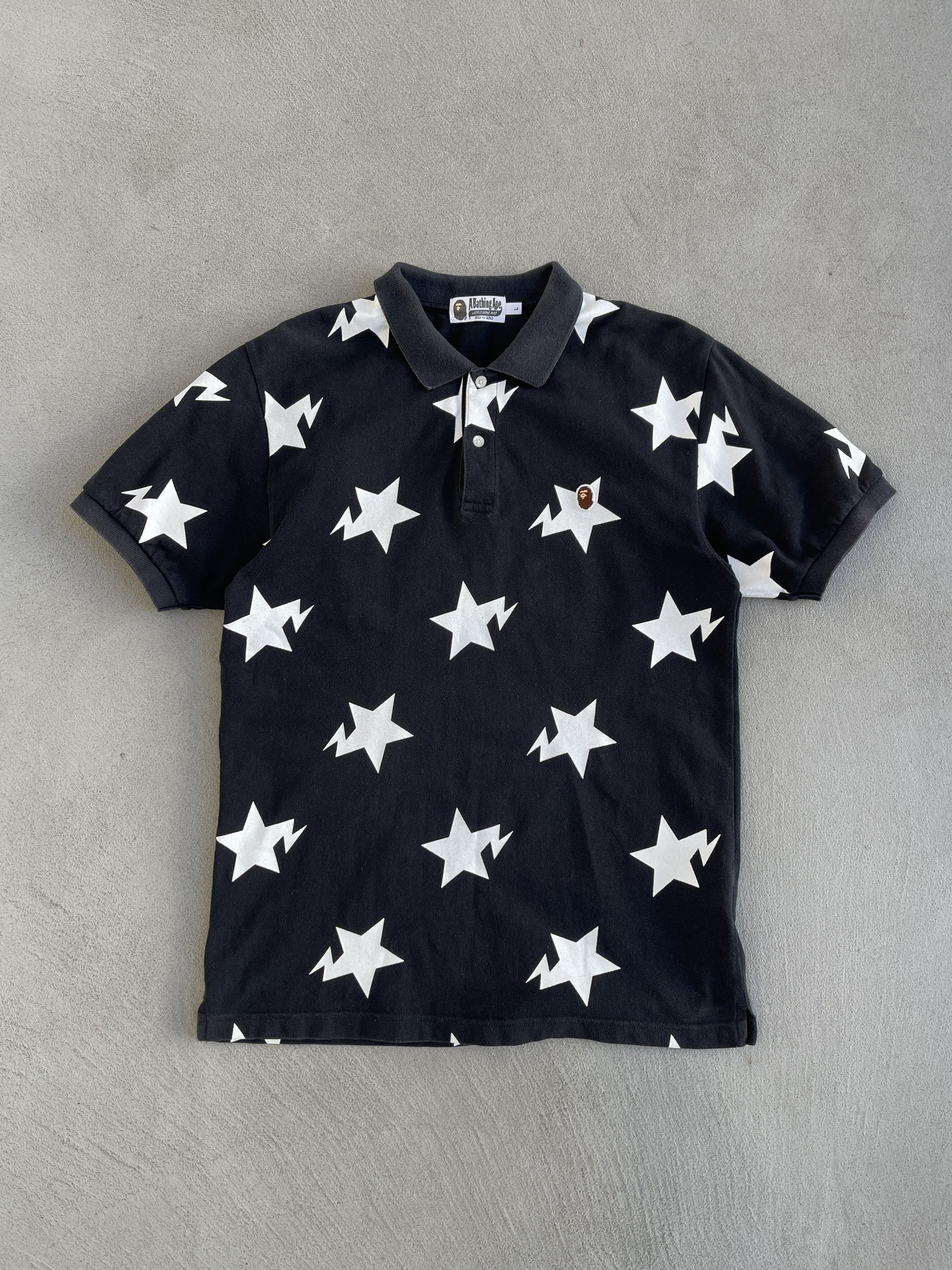 Bape 2000s Bape Bapesta Black Polo Shirt (L) | Grailed