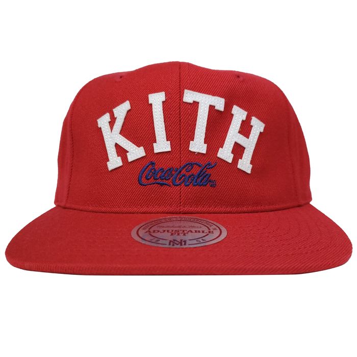 Kith Kith x Coca Cola x Mitchell & Ness Collab Hat Red Cap NWT | Grailed