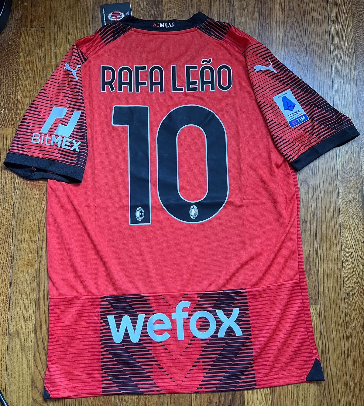 Jersey × Puma × Soccer Jersey Rafa Leao AC Milan 23/24 Puma Home Jersey ...