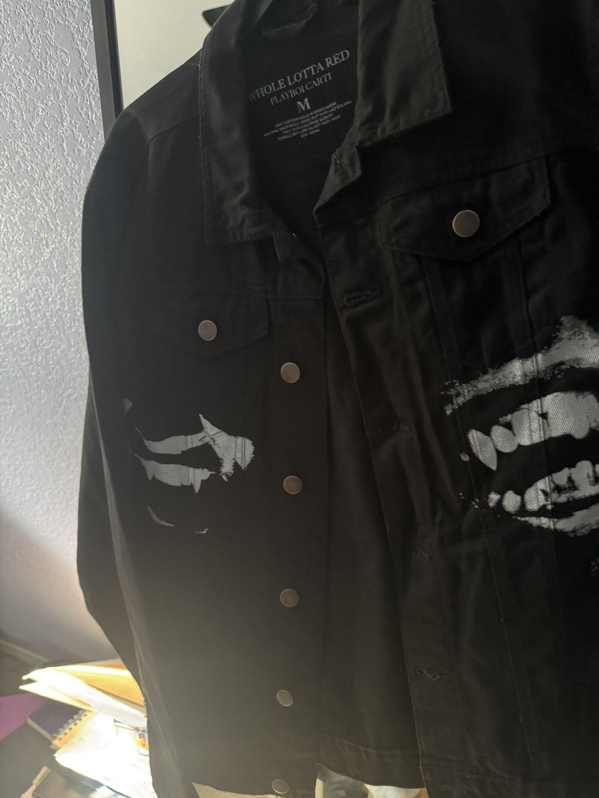 Playboi Carti Playboi carti denim jacket WHOLE LOTTA RED | Grailed