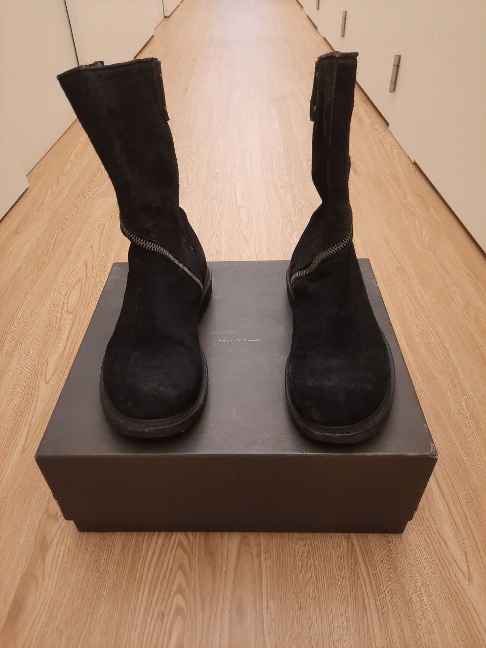 Rick Owens × Rick Owens Drkshdw Spiral Zip Creeper Reverse Suede ...
