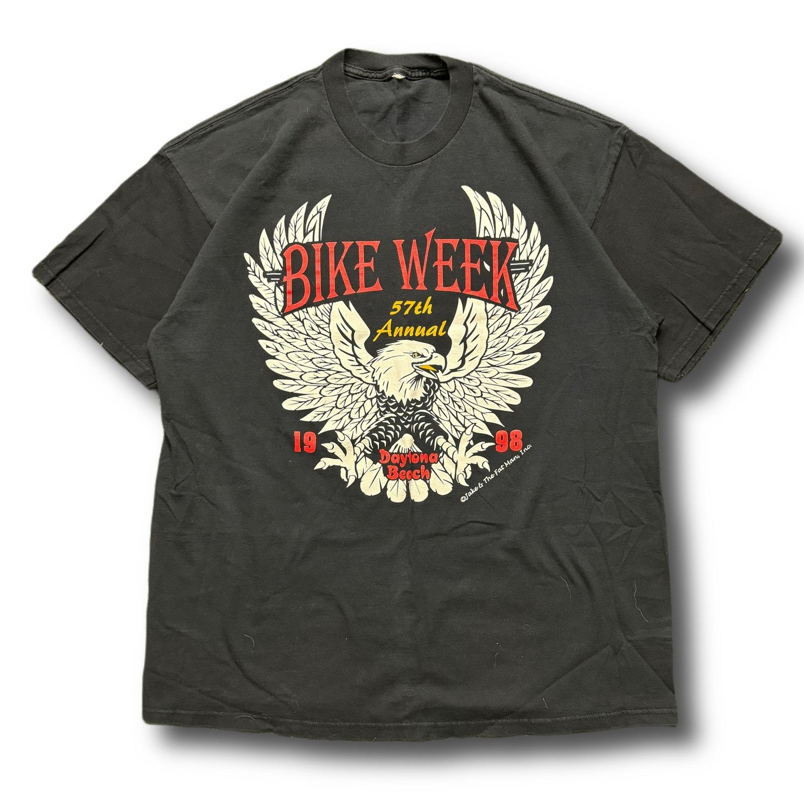 Harley Davidson Bike Week 1998 Vintage Black White Red Eagle Biker Tee ...