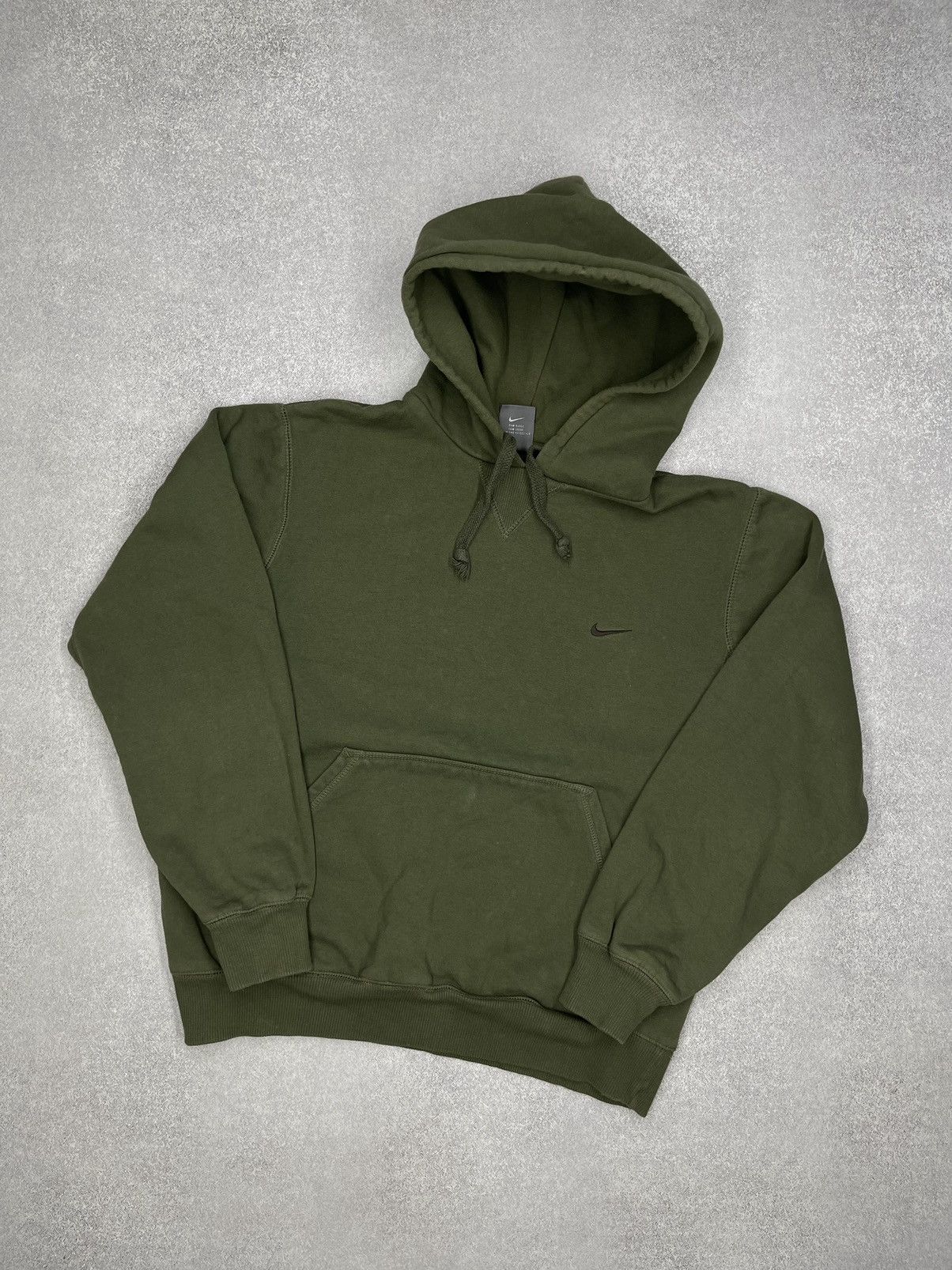 Nike × Nike ACG × Vintage Vintage Nike Hoodie Khaki Little Swoosh Logo Y2K Drill ACG | Grailed