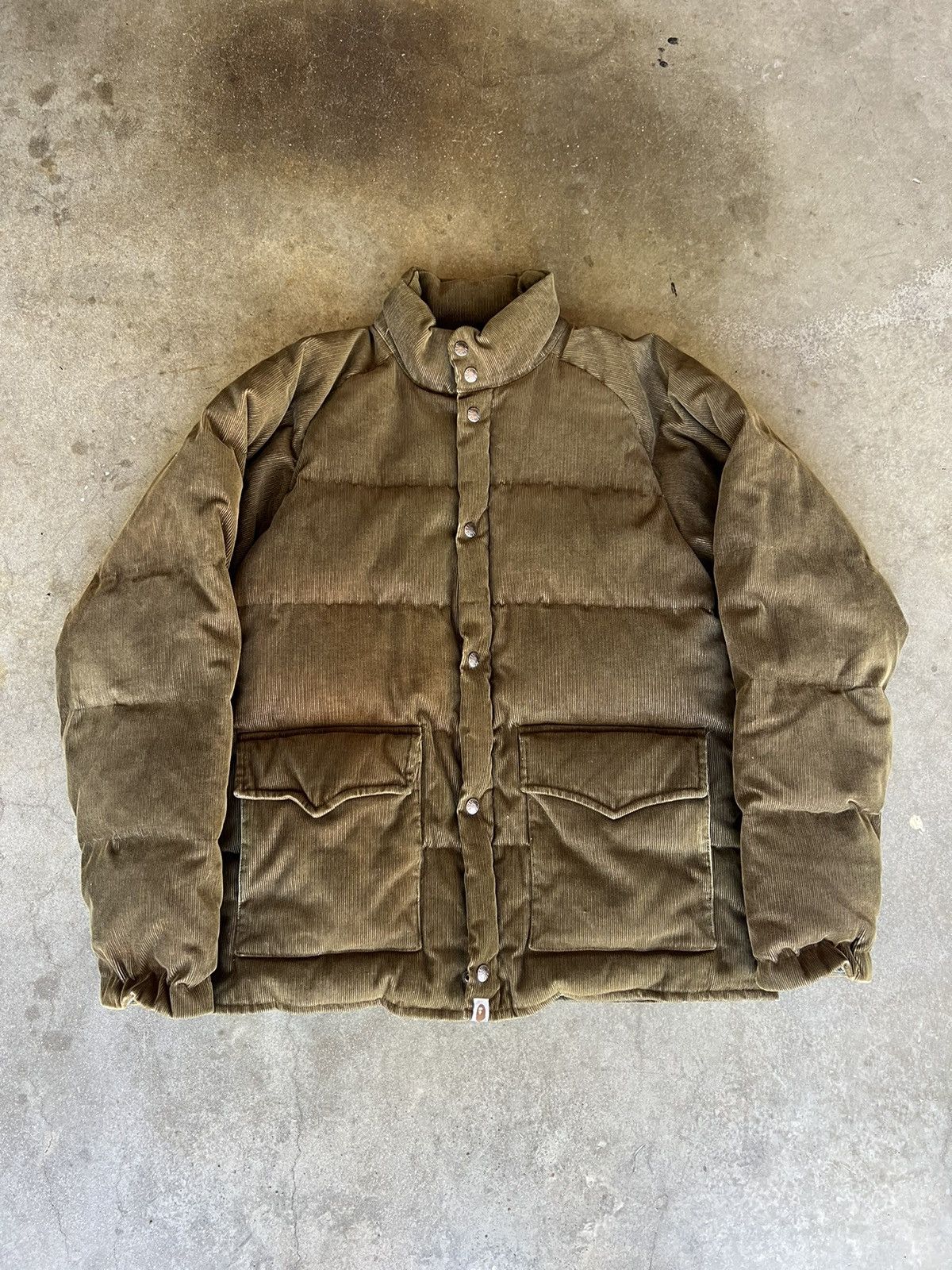 Bape OG Bape Corduroy Puffer Jacket | Grailed