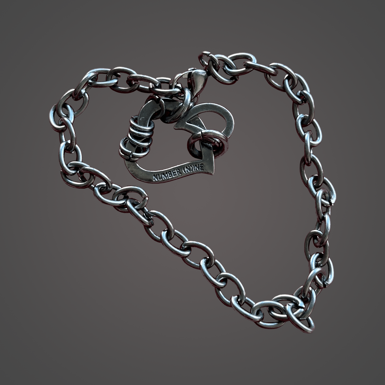 Number (N)ine Number Nine Crying Heart silver chain bracelet | Grailed