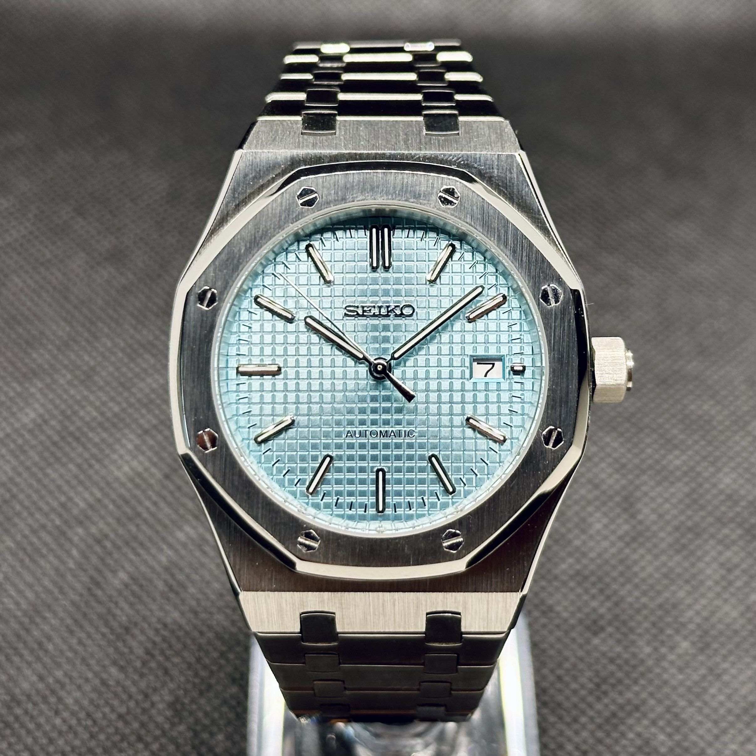 Custom Seiko Mod "Ice Blue Seikoak" Royal Oak Watch | Grailed