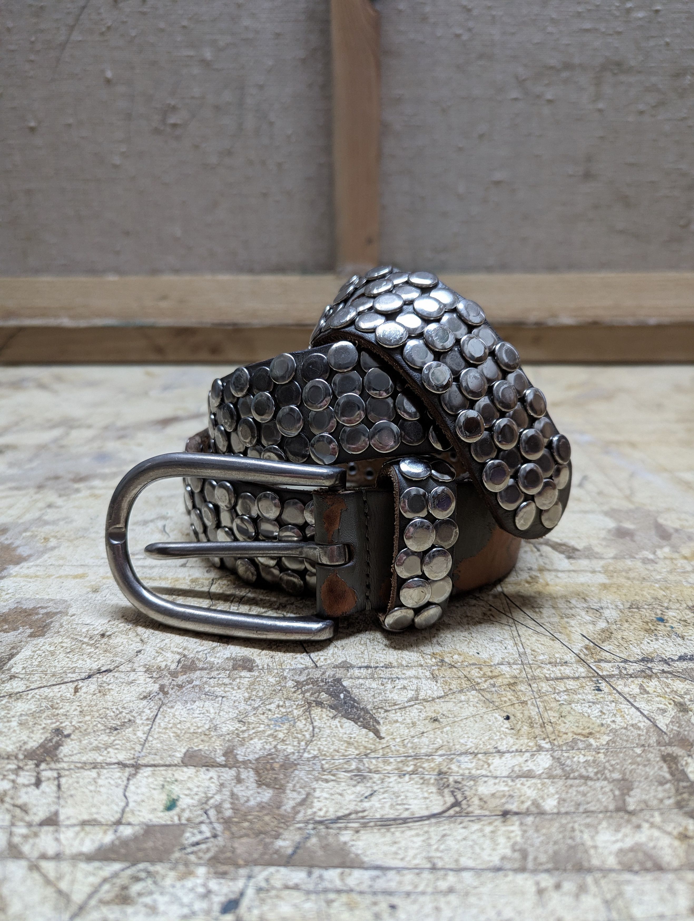 Vintage 00s Studded Heavy Cowboy Leather Belt | Grailed