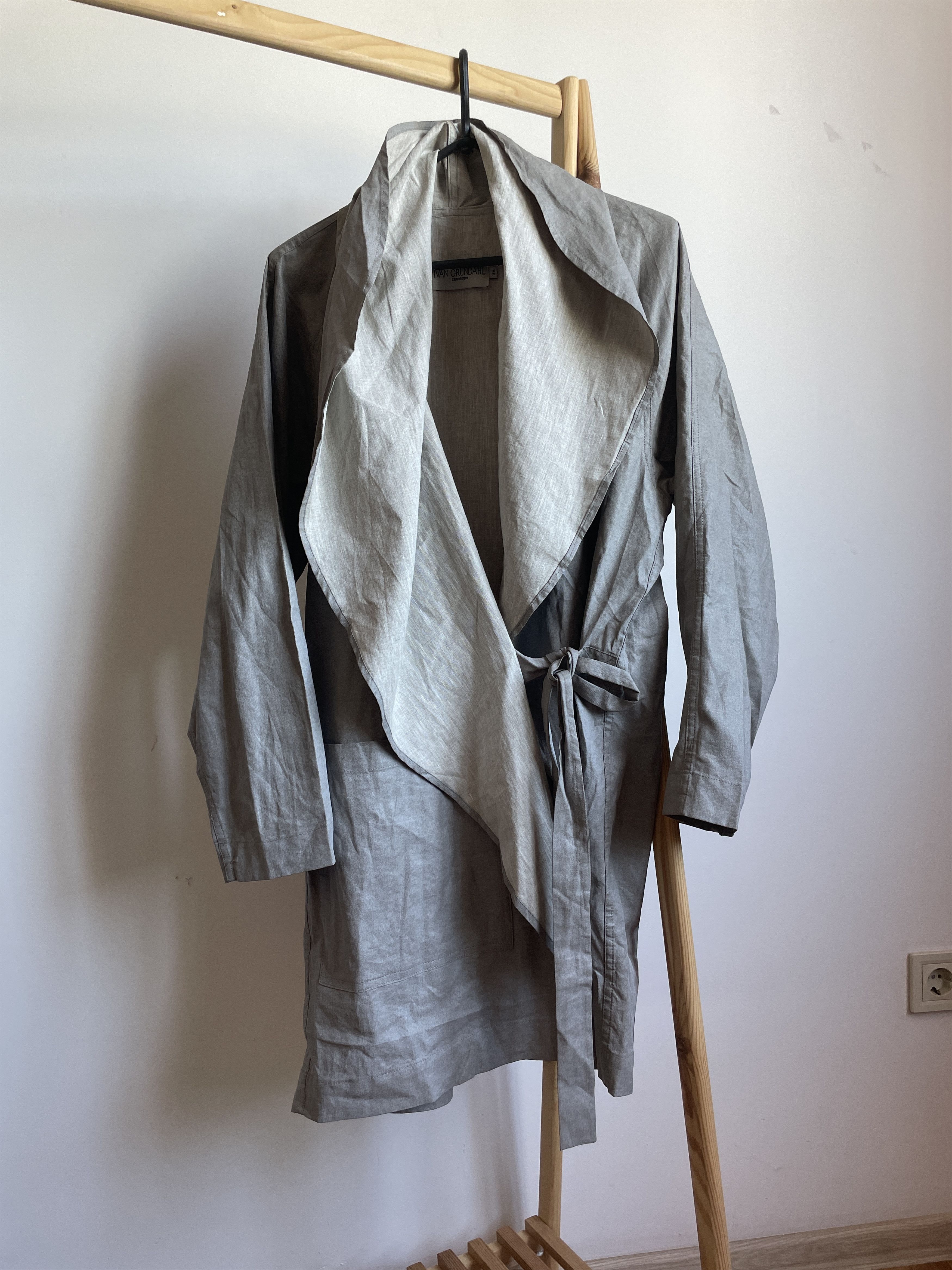 Avant Garde Ivan Grundahl Wrapped Massive Collar Linen Blend Coat | Grailed
