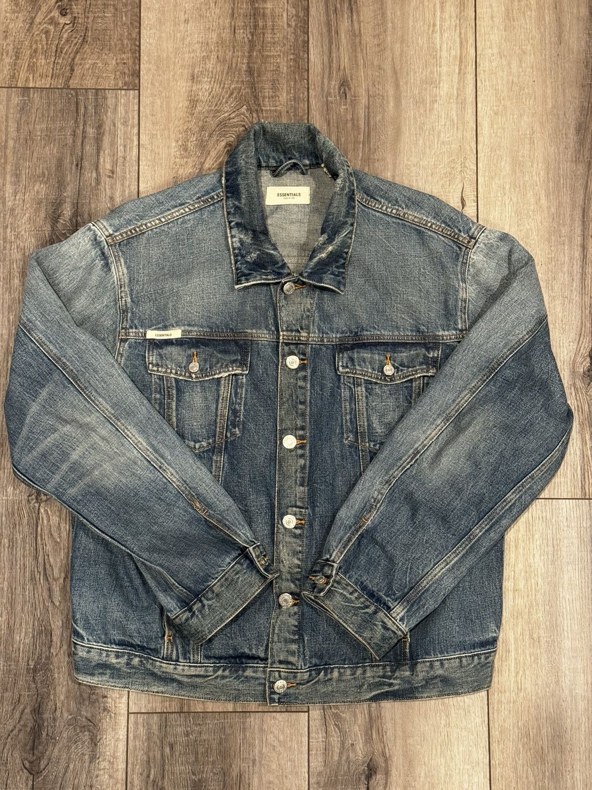 Essentials × Fear of God Essentials Denim Jacket | Grailed