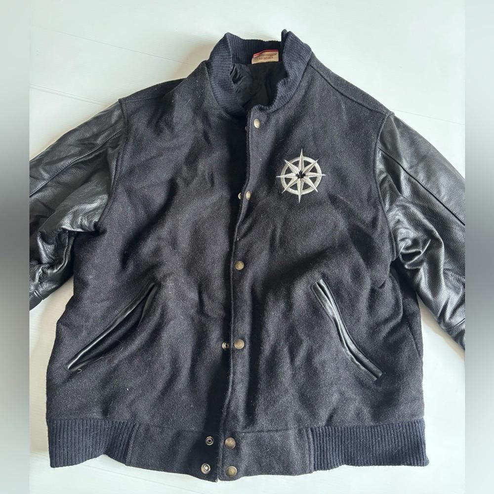 Designer Vintage National Geographic Wool Leather Jacket | Grailed